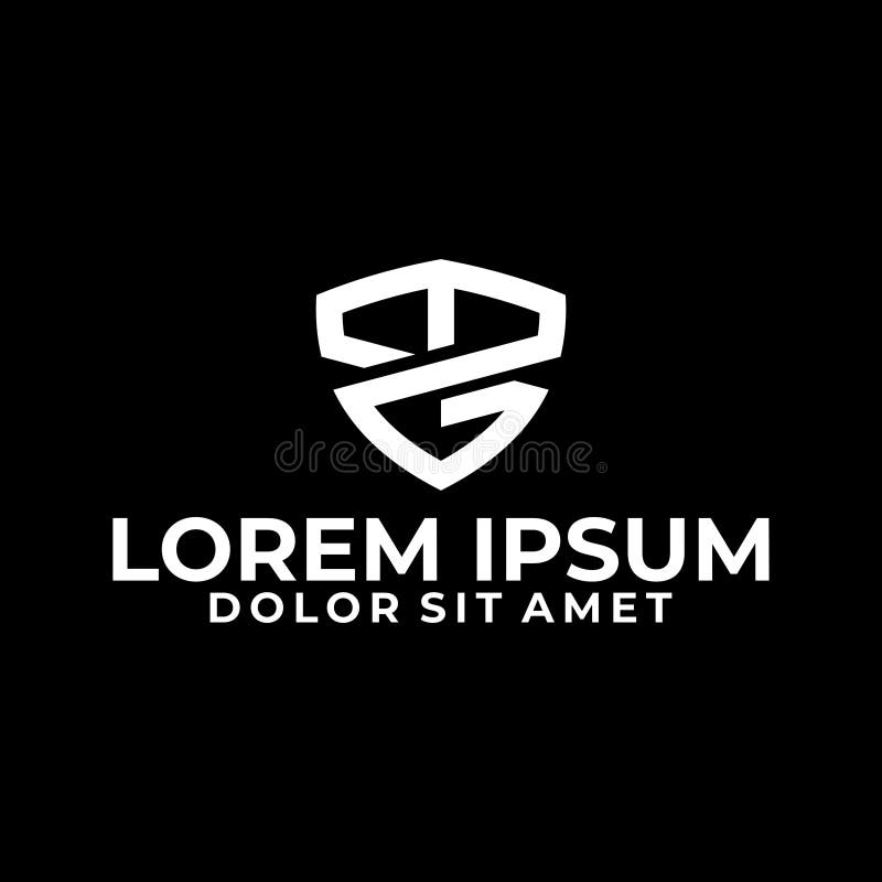 Initial Letter MG Logo Template with Modern Shield Line Art Symbol in ...
