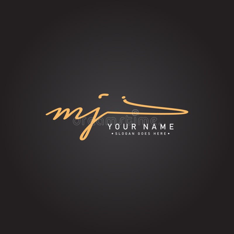 Initial Letter MJ Logo - Handwritten Signature Logo Stock Vector ...