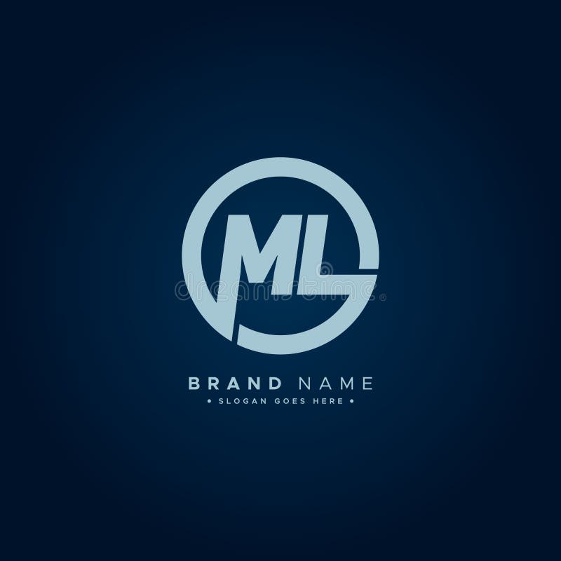 Initial Letter ML Logo - Minimal Business Logo Stock Vector ...