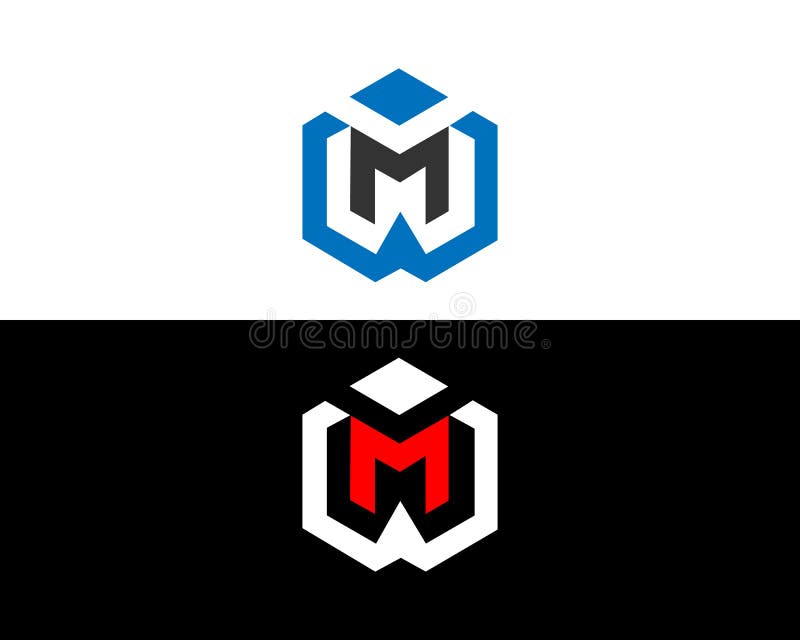 Initial Letter MW and WM Logo Design Stock Vector - Illustration of ...