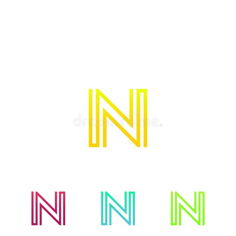 Initial Letter N Logo Colorful Stock Vector - Illustration of emblem ...