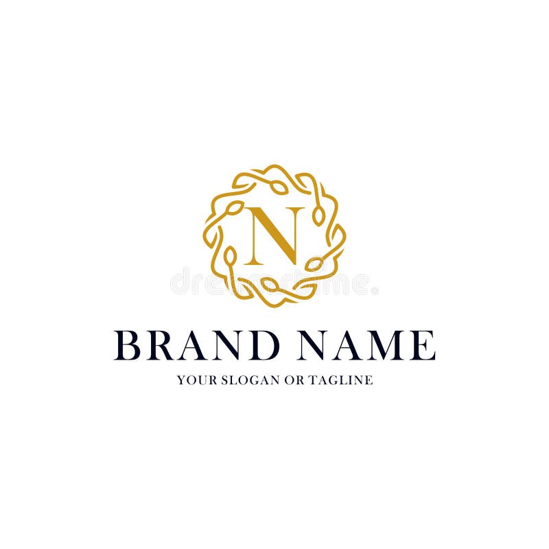 Initial Letter N Luxury Ornament Logo Design Vector Stock Vector ...