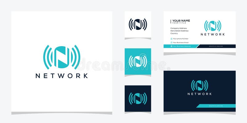 Letter N Signal Network Technology Logo Design Inspiration Stock ...