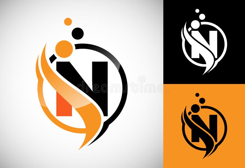 Initial Letter N with the Swoosh, Biotech Logo Design Concept. Logotype ...