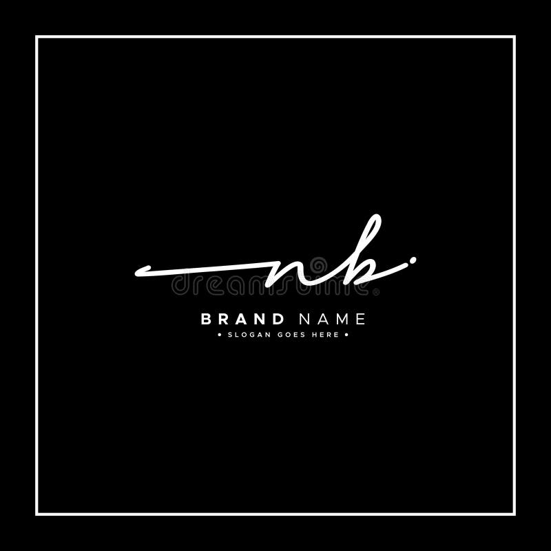 Initial Letter NB Vector Logo Template in Handwritten Signature Style ...