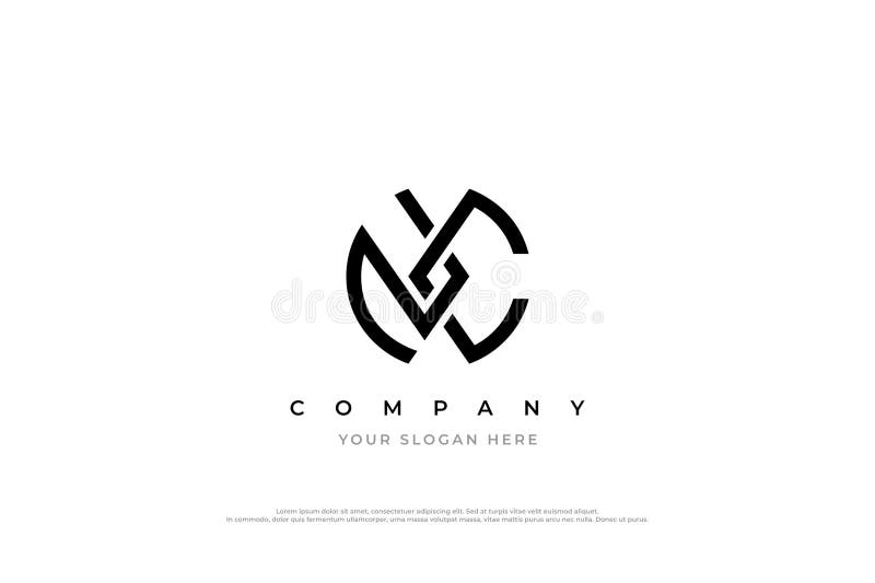 Letter NC Monogram Logo Design Stock Vector - Illustration of symbol ...