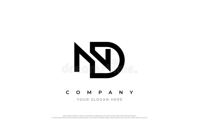 Initial Letter ND Monogram Logo Design Stock Vector - Illustration of ...