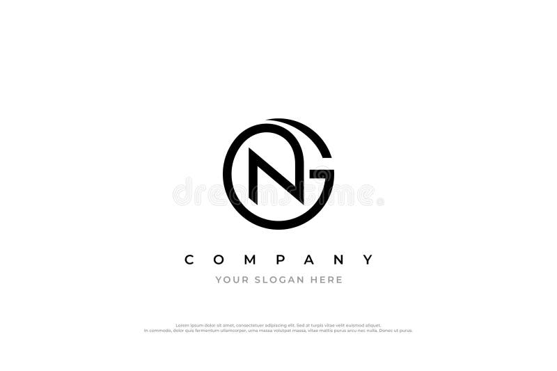 Initial Letter NG or GN Monogram Logo Design Stock Vector ...