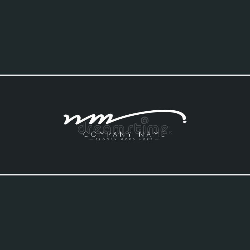 Initial Letter NM Logo - Handwritten Signature Style Logo Stock Vector ...