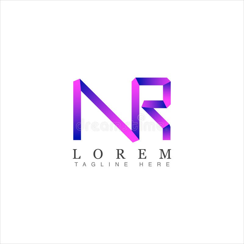 Initial Letter NR Modern Abstract Logo Design Vector Stock Vector ...