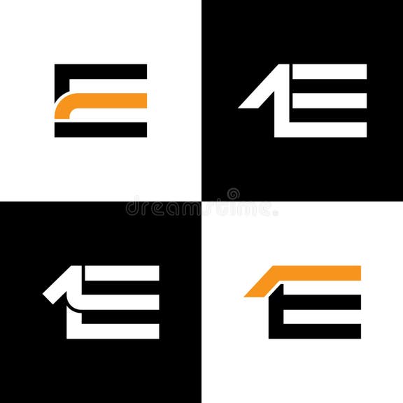 Initial Letter and Number Logo, E and 1, E1, 1E, Line Logo Design ...