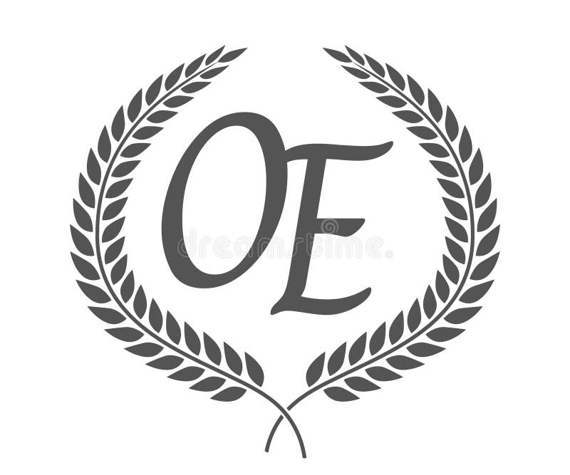 Initial Letter O and E, OE Monogram Logo Design with Laurel Wreath ...