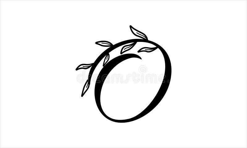 Initial Letter O Floral Hand Drawn Botanical Boho Icon Logo Design ...