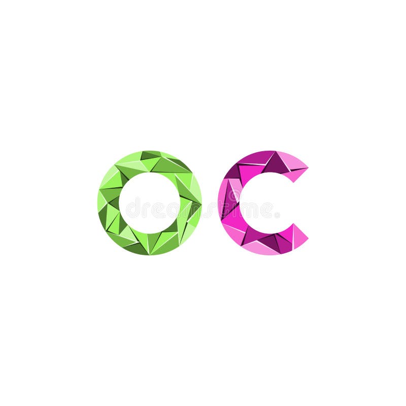 Initial Letter Oc Abstract Triangle Logo Vector Stock Vector ...