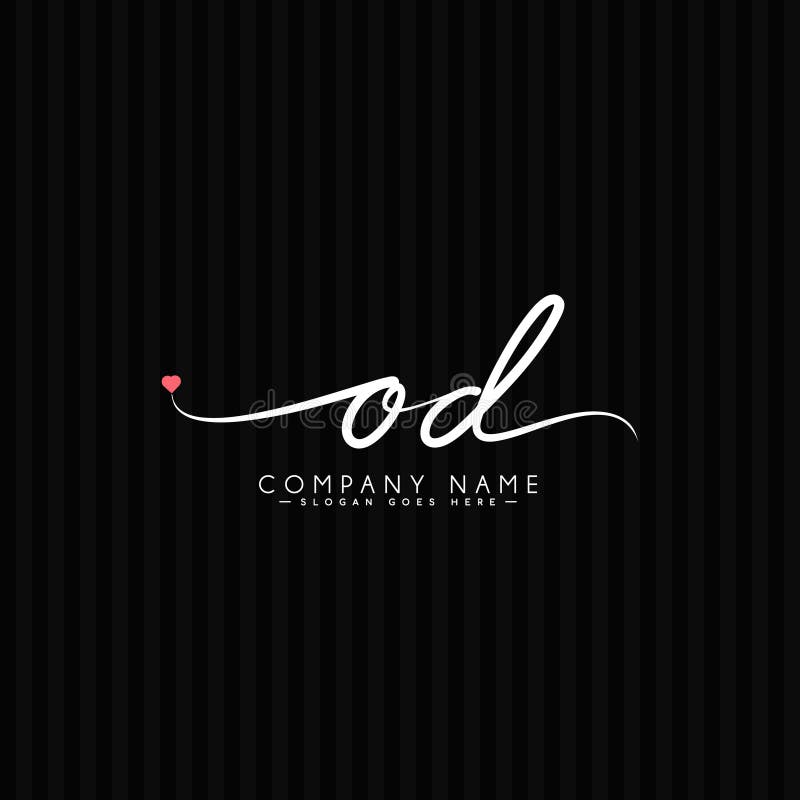 Initial Letter OD Logo - Hand Drawn Signature Style Logo Stock Vector ...