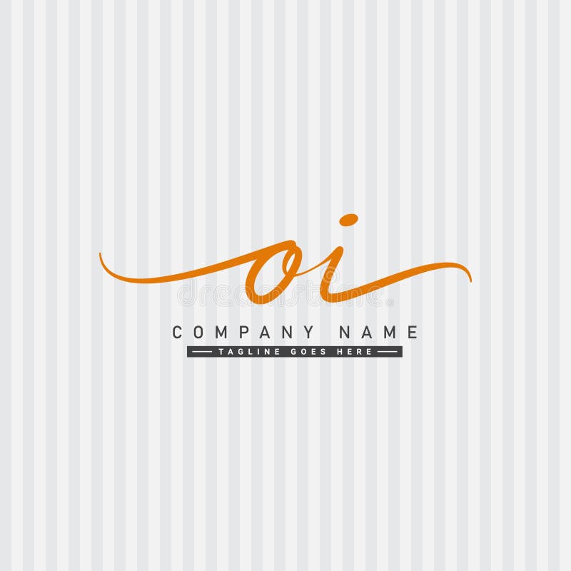 Initial Letter OI Logo - Handwritten Signature Logo Stock Vector ...