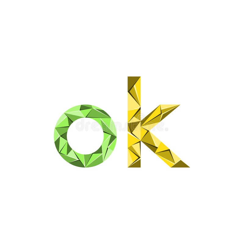 Initial Letter Ok Abstract Triangle Logo Vector Stock Vector ...