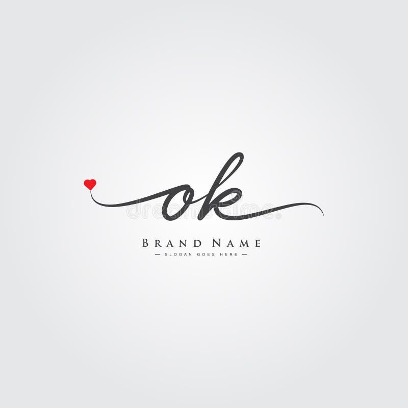 Initial Letter OK Logo - Hand Drawn Signature Logo Stock Vector ...