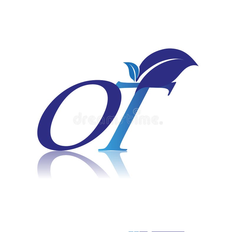 Initial Letter OT with Leaf Logo, Colored Blue Nature and Environment ...