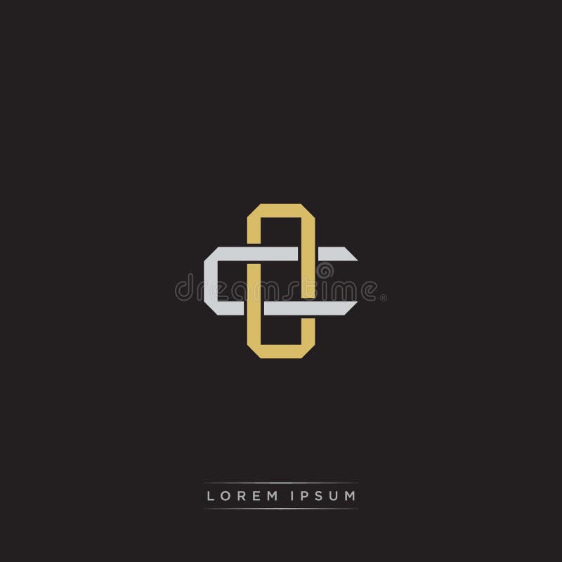 Initial Letter Overlapping Interlock Logo Monogram Line Art Style Stock ...
