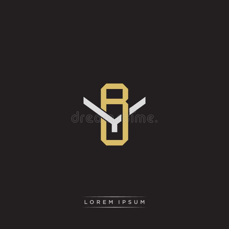 By Initial Letter Overlapping Interlock Logo Monogram Line Art Style ...