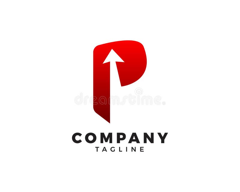 Initial Letter P Arrow Logo Template Design Stock Vector - Illustration ...