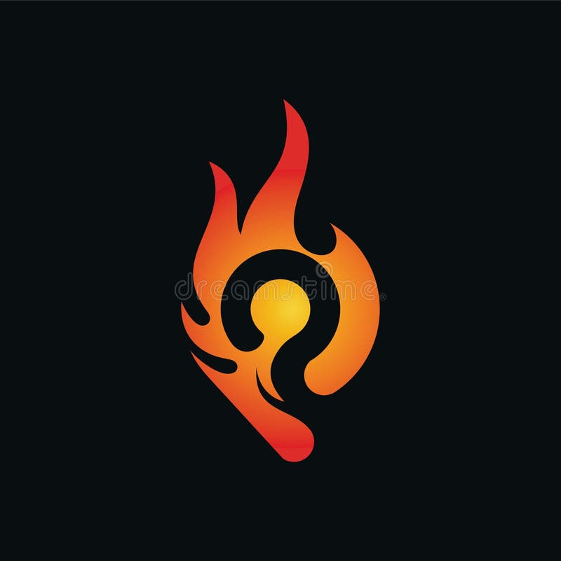 Initial Letter P Fire Flame Logo Design Vector Template Stock ...