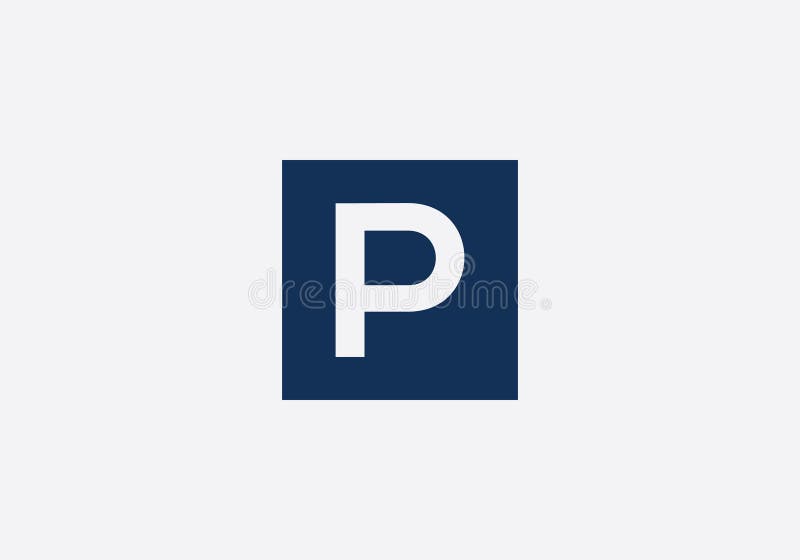 Initial Letter P Logo Vector Design Template with Square Stock Vector ...