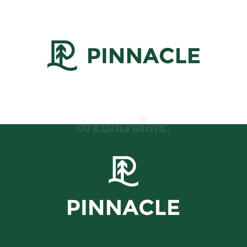 Initial Letter P Pine Tree Logo Design Vector Illustration Stock Vector ...
