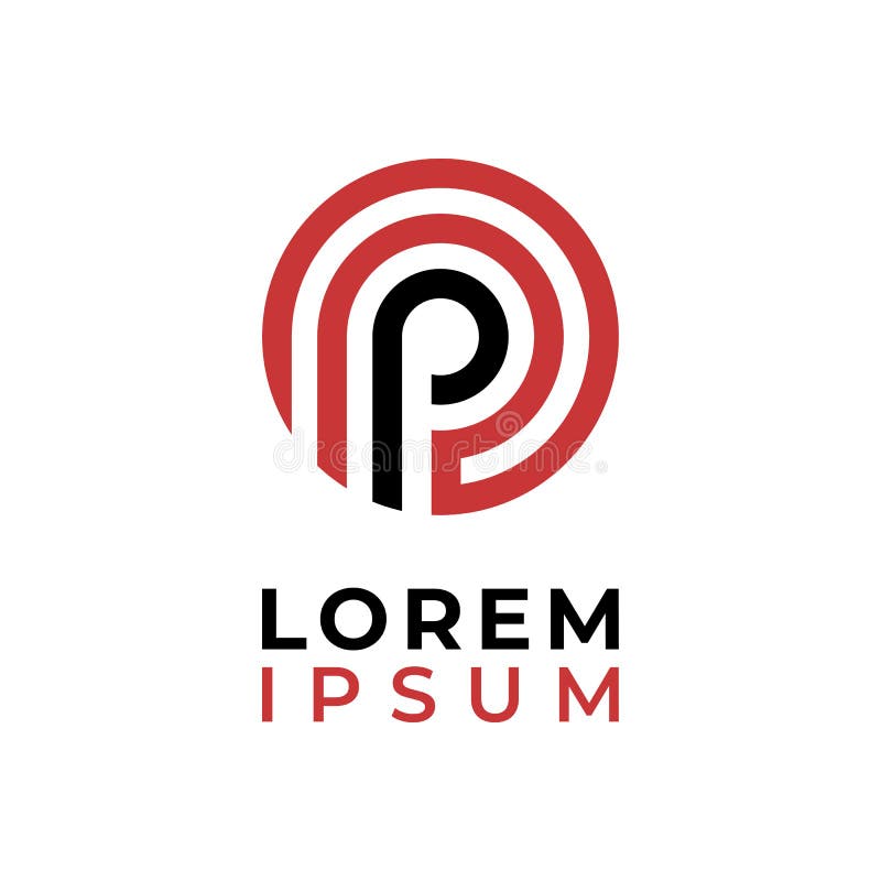 Initial Letter P Round Monogram Logo Design Insignia Stock Vector ...