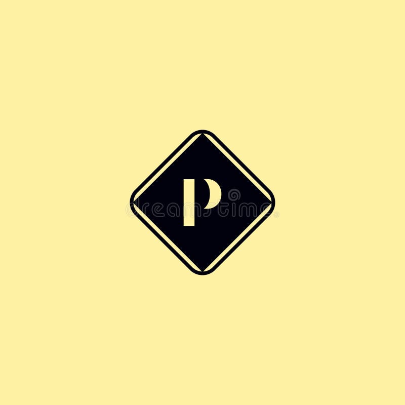 Initial Letter P Square Shape Vector Monogram Logo Stock Vector ...