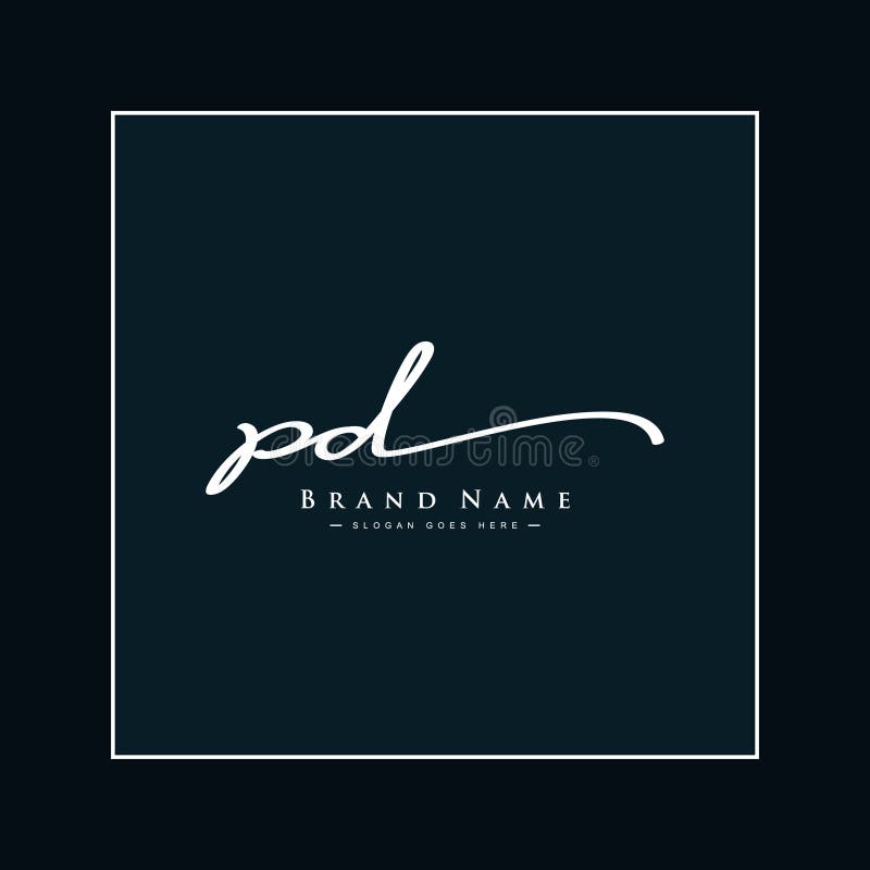 Initial Letter PD Logo - Hand Drawn Signature Style Logo Stock Vector ...