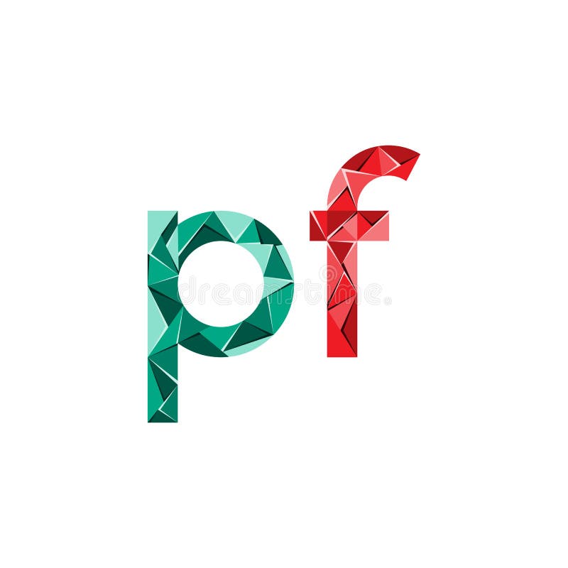 Initial Letter Pf Abstract Triangle Logo Vector Stock Vector ...