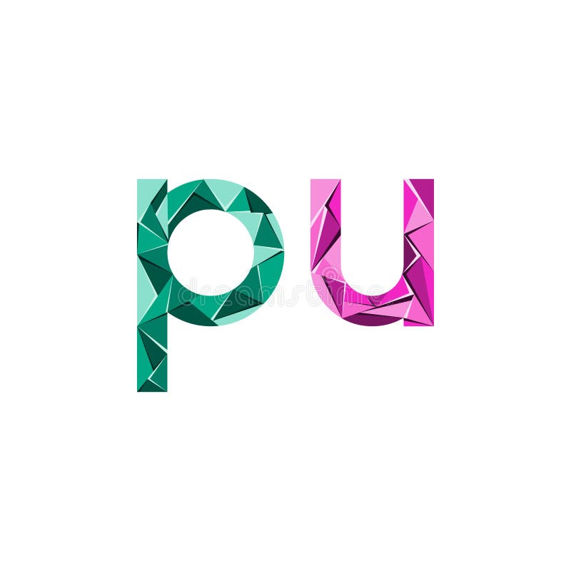 Initial Letter Pu Abstract Triangle Logo Vector Stock Vector ...