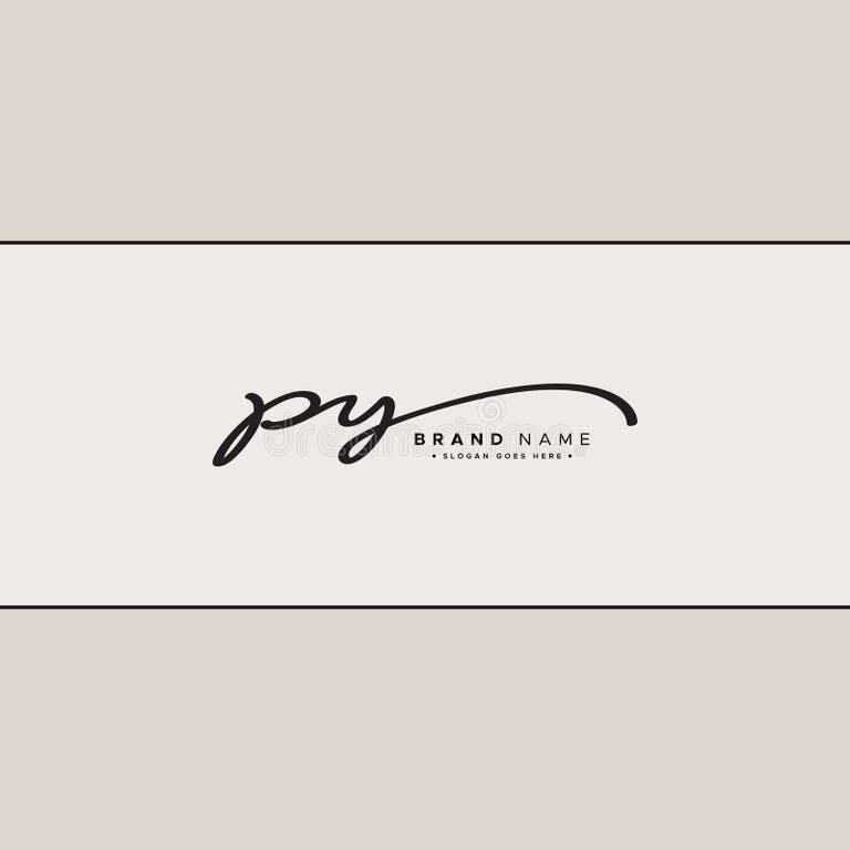 Initial Letter PY Logo - Hand Drawn Signature Style Logo Stock Vector ...