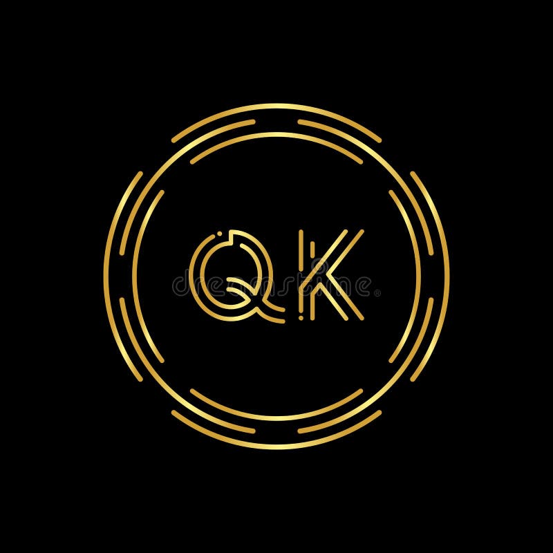 Initial Letter QK Logo Design Vector Template. Digital Abstract Circle ...