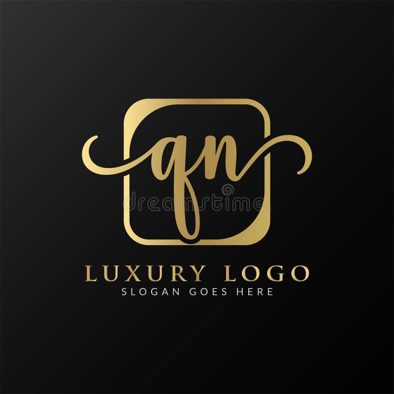 Initial Letter QN Logo Design Vector Template. Modern Luxury QN Letter ...