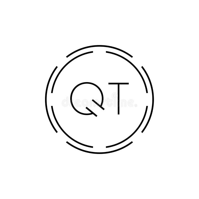 Initial Letter QT Logo Design Vector Template. Digital Abstract Circle ...