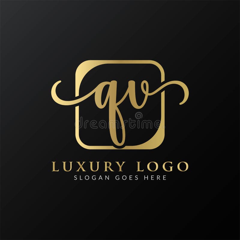 Initial Letter QV Logo Design Vector Template. Modern Luxury QV Letter ...