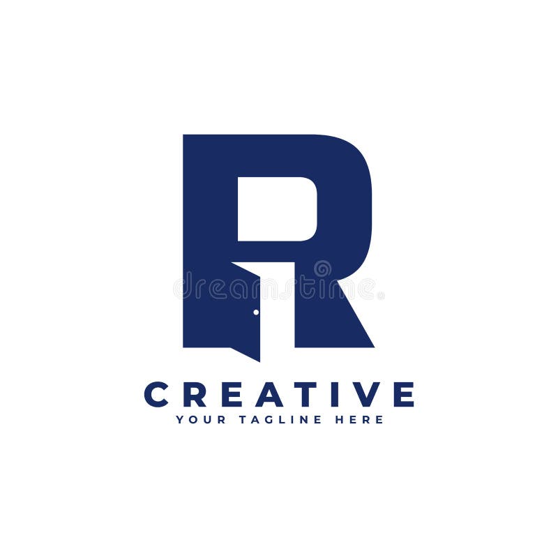 Initial Letter R with Door Negative Space Logo Design. Usable for ...