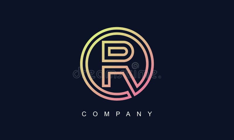 Initial Letter R Logo with Creative Circle Monogram Business Typography ...