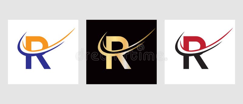Initial Letter R Logo Design Template. Monogram R Letter Logotype ...