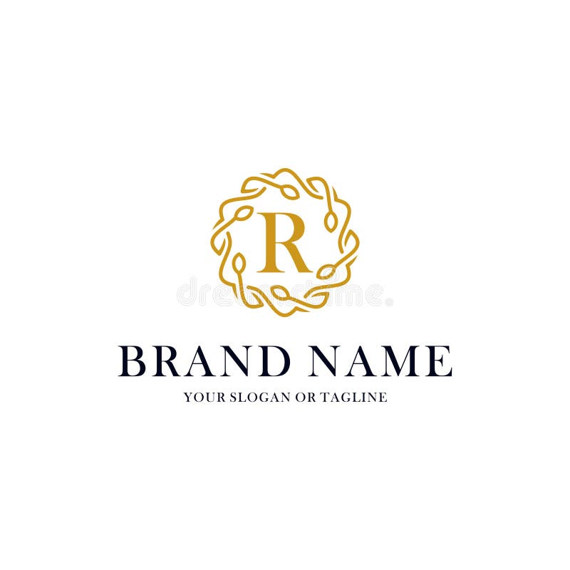 Initial Letter R Luxury Ornament Logo Design Vector Stock Vector ...