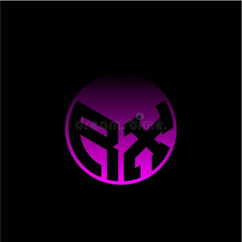 Initial Letter R X Modern Circle with Elegant Colored Background Frame ...