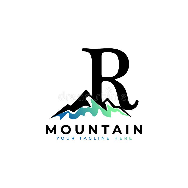 Initial Letter R Mountain Logo. Explore Mountain Advanture Symbol ...