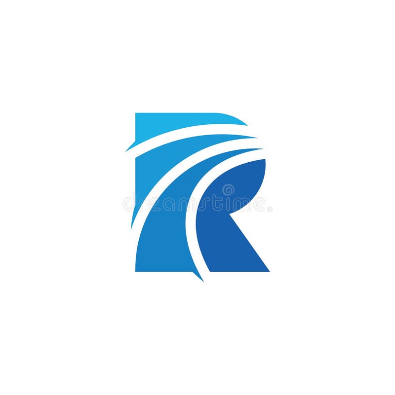 Initial Letter R Ocean Wave Logo Design Inspiration Stock Illustration ...