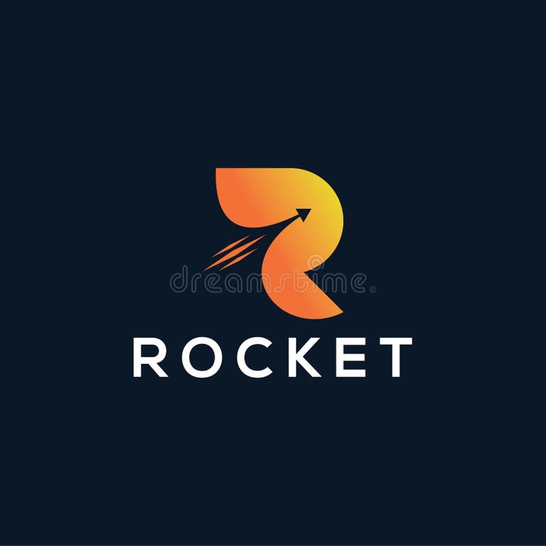 Letter R Rocket Logo Design Vector Template Stock Illustration ...
