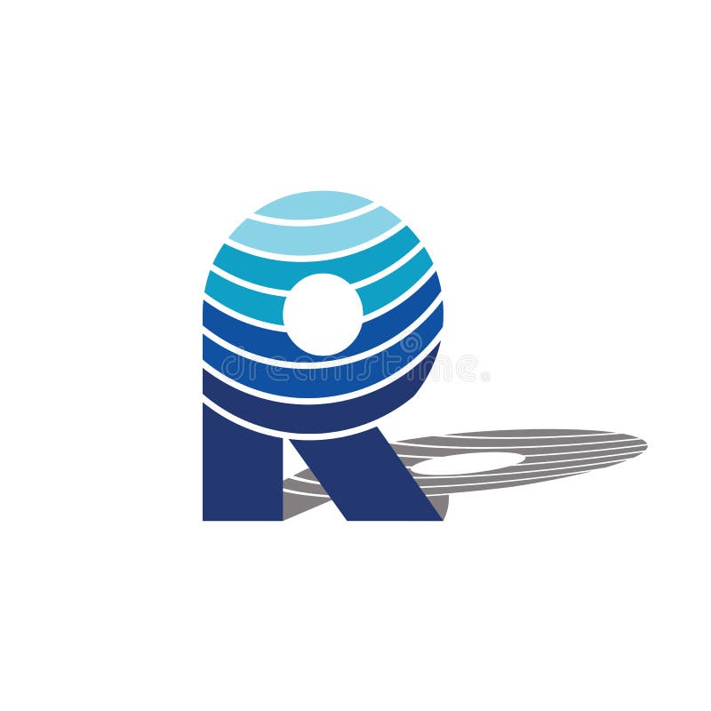 Initial Letter R with Shadow Stock Vector - Illustration of letter ...