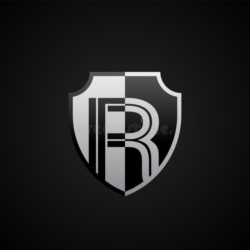 Initial Letter R in the Shield, Letter R Shield Icon Stock Vector ...