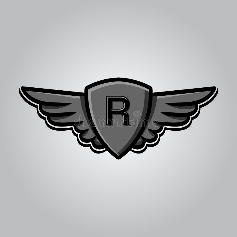Initial Letter R, Shield Security, Wing Logo Design. Vector ...